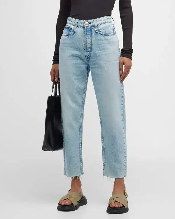 Rag & Bone Alissa Straight Raw Hem Jeans In Crystal - 51% Off ...
