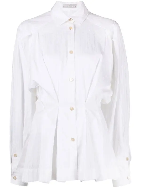 Palmer//harding Gathered-waist Cotton Shirt