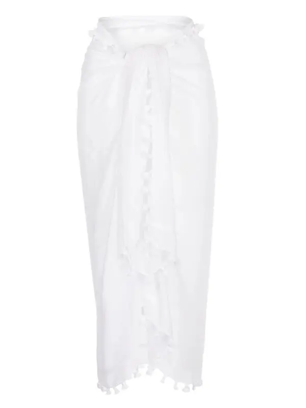 Melissa Odabash Tassel-trim Sarong - White