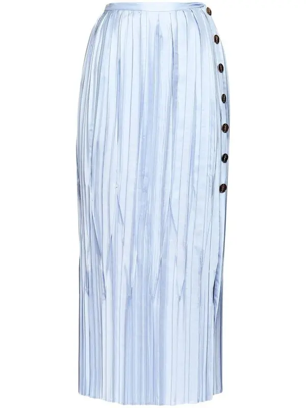 FERRAGAMO Pleated Silk Midi Skirt
