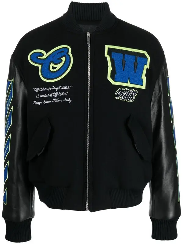 Off-White Hammer Leather Bomber Jacket