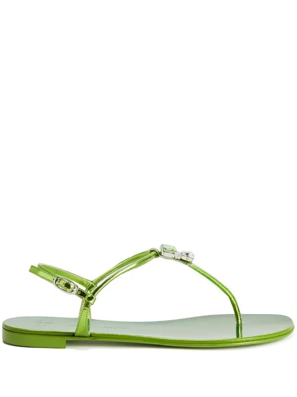 GIUSEPPE ZANOTTI Alphonsine Thong Sandals - Green