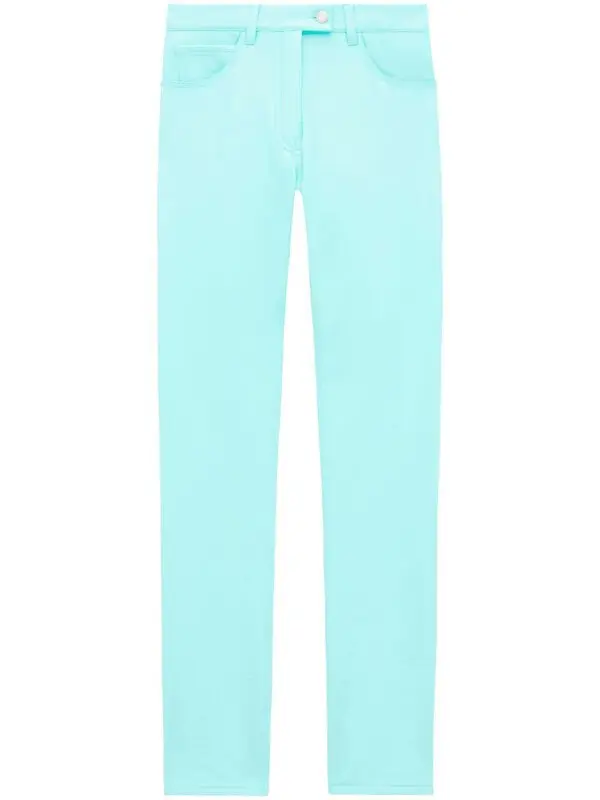 COURREGES Straight-leg Vinyl Trousers - Blue