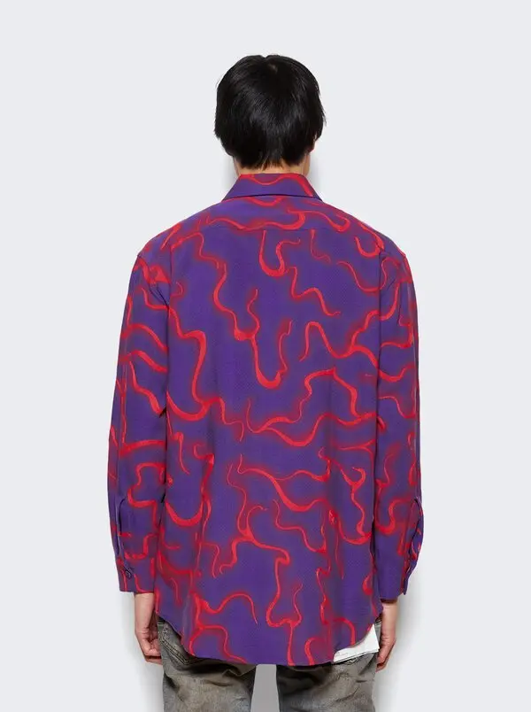 CASELLA MEYER Embroidered Jacquard Shirt - Purple And Red