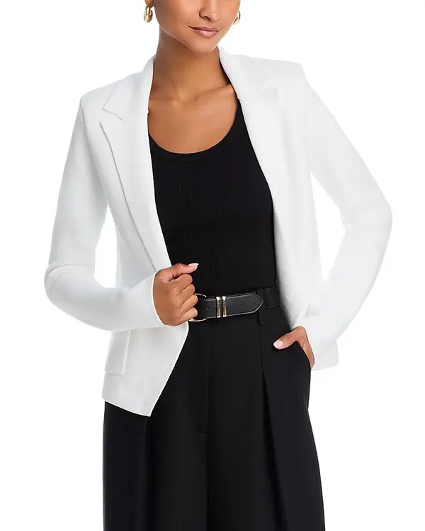 L'Agence Sofia Knit Blazer - White