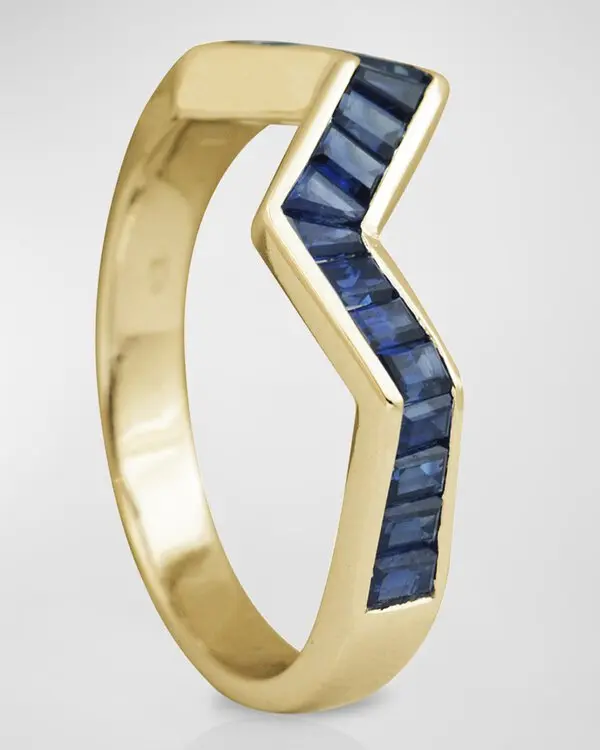 KAVANT & SHARART Origami Ziggy Ring - Blue Sapphire