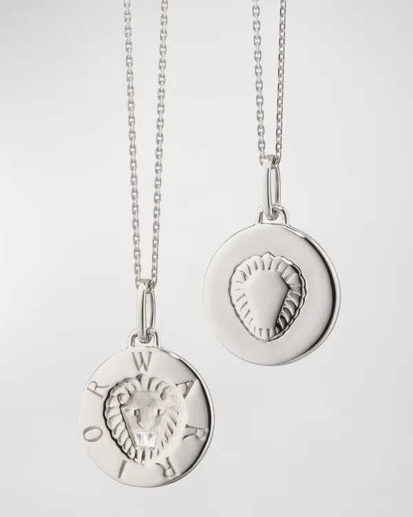 Monica Rich Kosann Sterling Warrior Lion Intaglio Charm Necklace