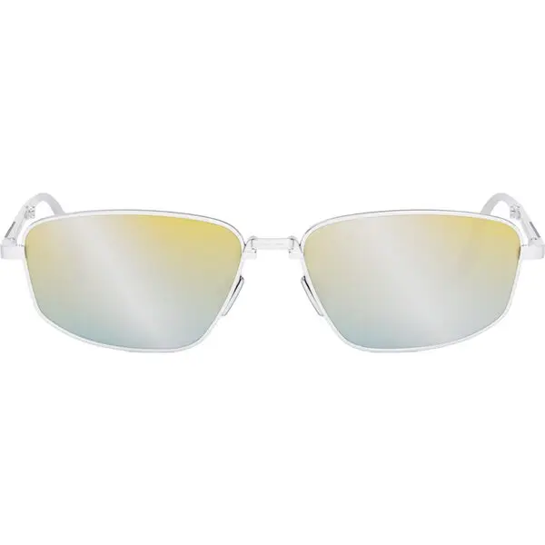 Dior 90 S1u 57mm Pilot Sunglasses - Shiny Palladium/blu Mirror