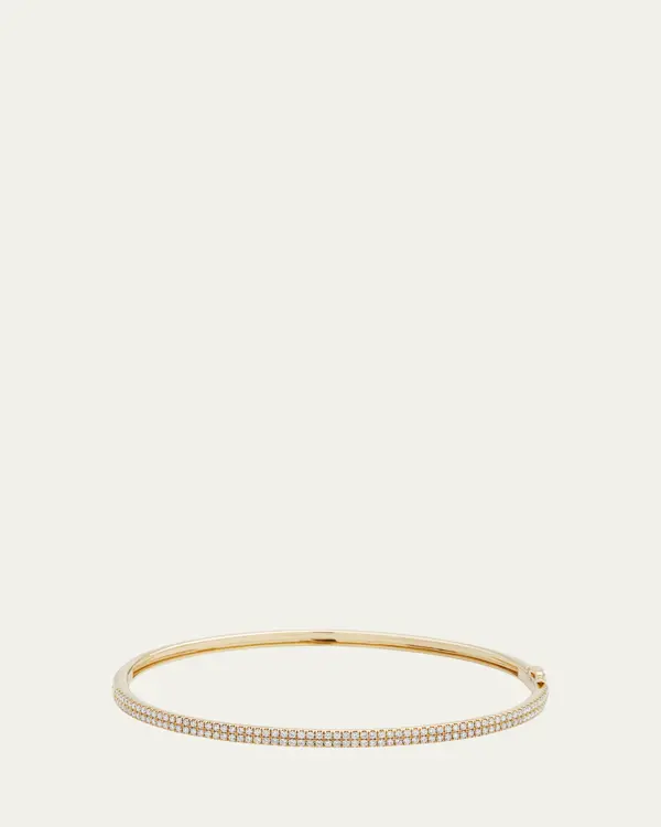 Mizuki 14k Diamond Hinged Bangle - Gold
