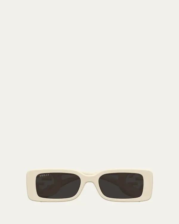 Gucci Monochrome Gg Rectangle Sunglasses - Shiny Pink