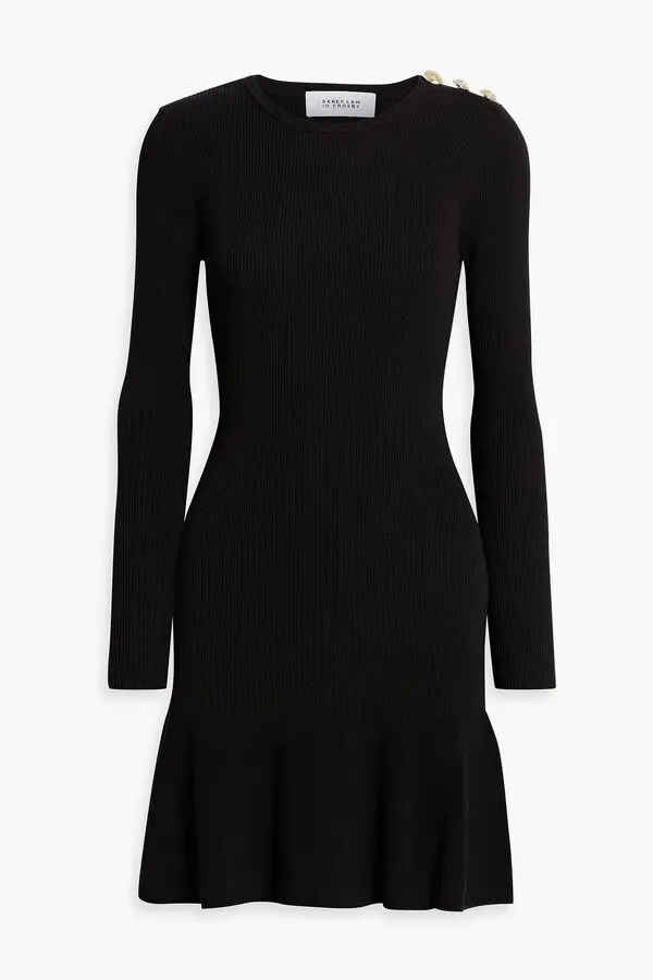 Derek Lam 10 Crosby Fluted Cotton-blend Mini Dress