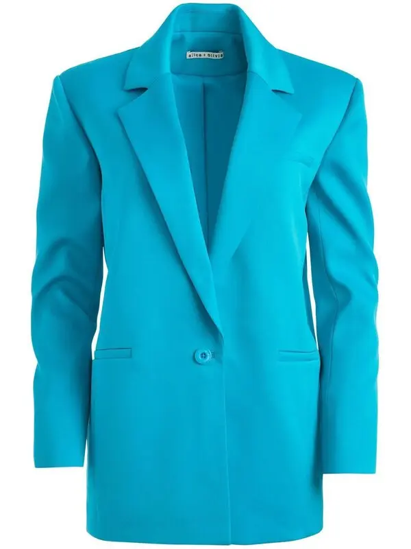 Alice + Olivia Shan Padded-shoulder Blazer - Blue