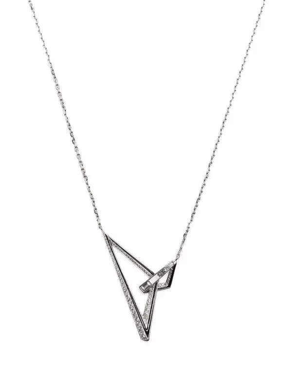 Stephen Webster 18kt White Gold Vertigo Obtuse Diamond Pendant Necklace - Silver