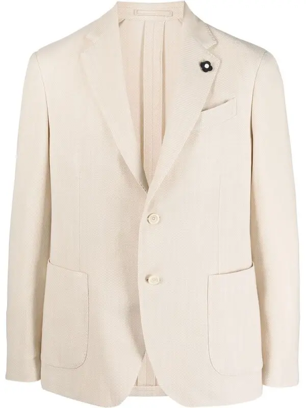 LARDINI Woven Single-breasted Blazer - Brown