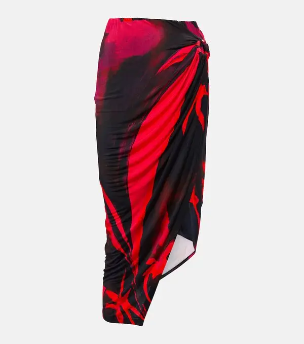 LOUISA BALLOU Coastline Printed Midi Skirt - Multicoloured