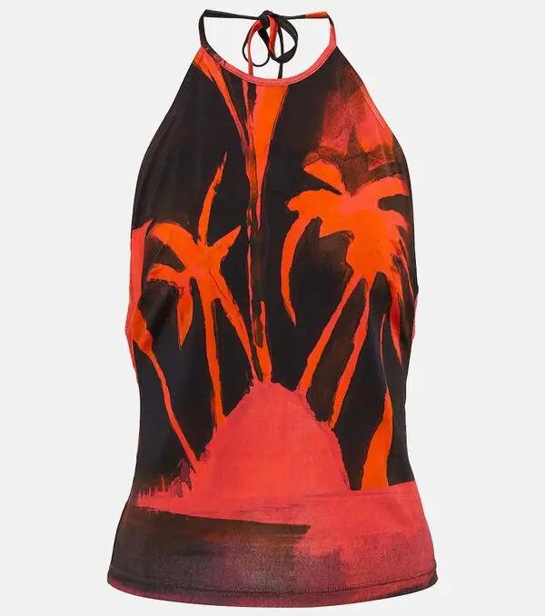 LOUISA BALLOU Printed Halterneck Top