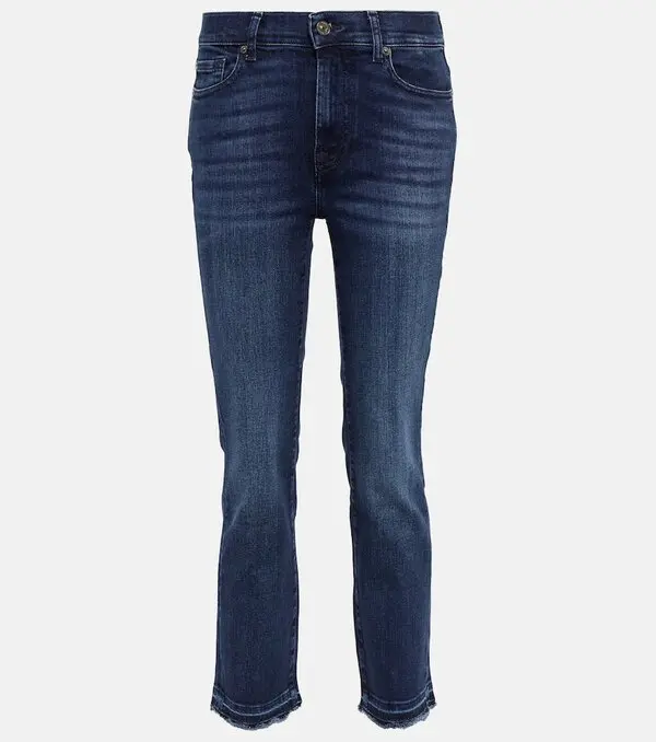 7 For All Mankind The Straight Crop High-rise Jeans