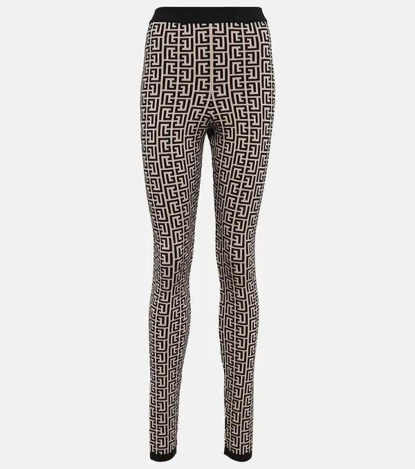 Balmain Monogram High-rise Leggings - Multicoloured