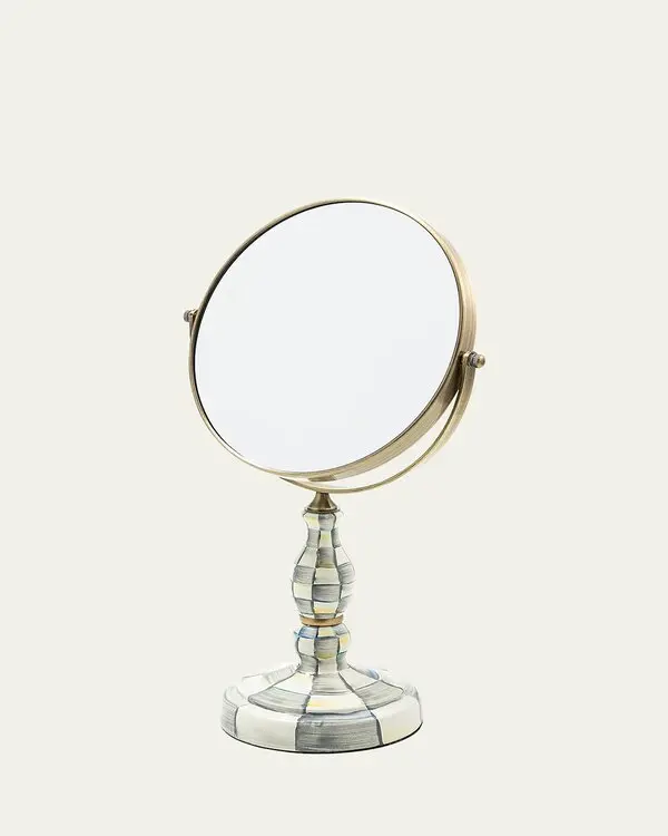 MACKENZIE-CHILDS Sterling Check Enamel Vanity Mirror - One-color