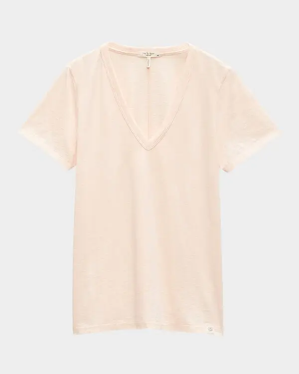 Rag & Bone The Slub Vee T-shirt - Peach