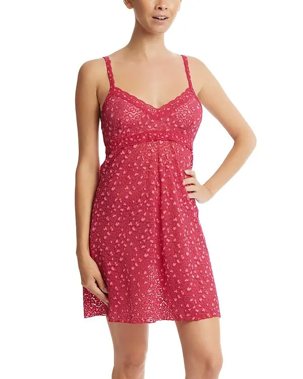Hanky Panky Cross Dyed Leopard Print Chemise - Berry Sang