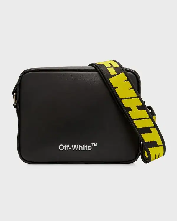 Off-White Hard Core Logo Leather Crossbody Bag Black/White