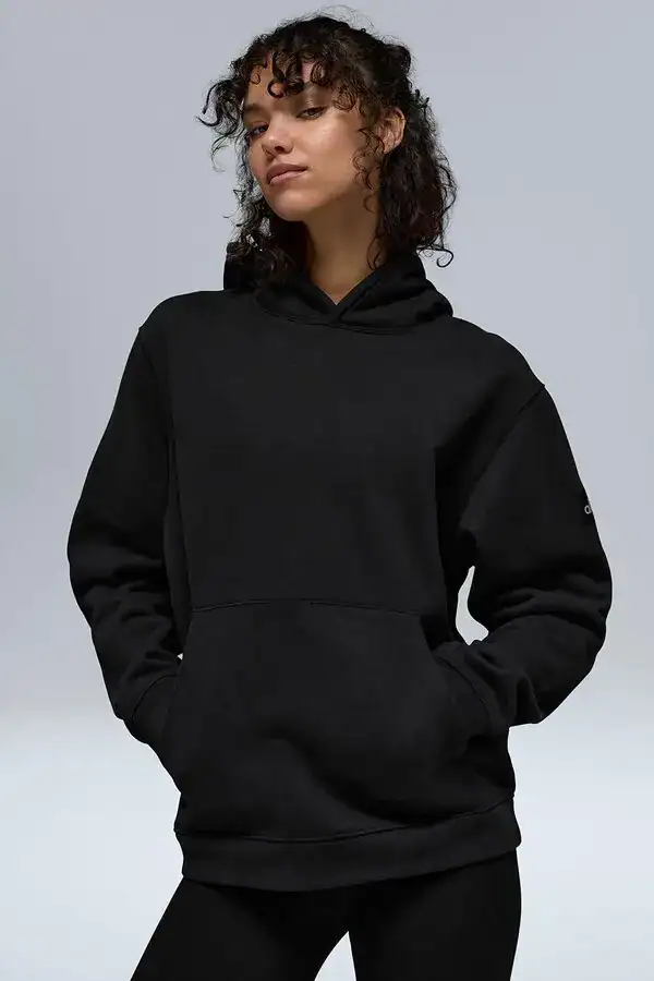 Alo Yoga Renown Heavy Weight Hoodie - Black | Editorialist