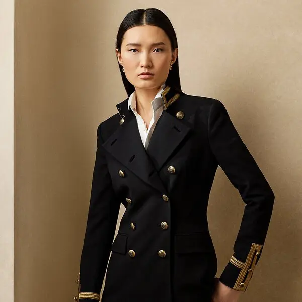 Ralph Lauren Wool Crepe Double-breasted Jacket - Black