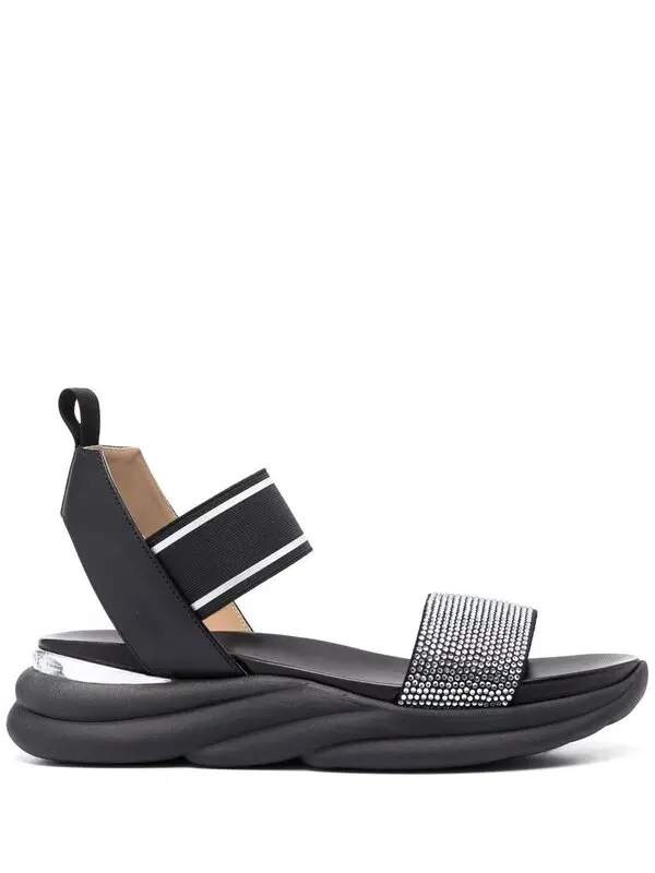 BALDININI Embellished Leather Sandals - Black
