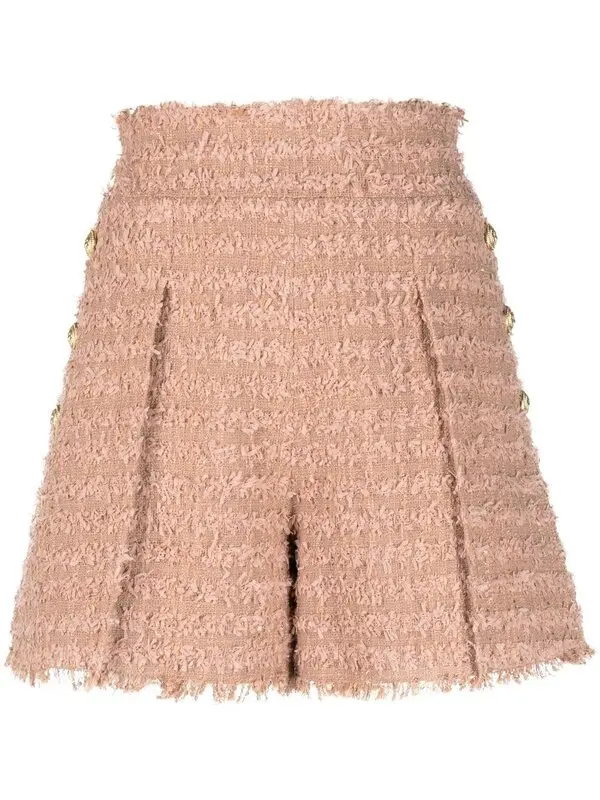 Balmain Tweed Tailored Shorts - Neutrals