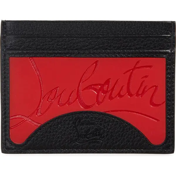 CHRISTIAN LOUBOUTIN Kios Sneaker Sole Leather & Tpu Card Case - Loub Black