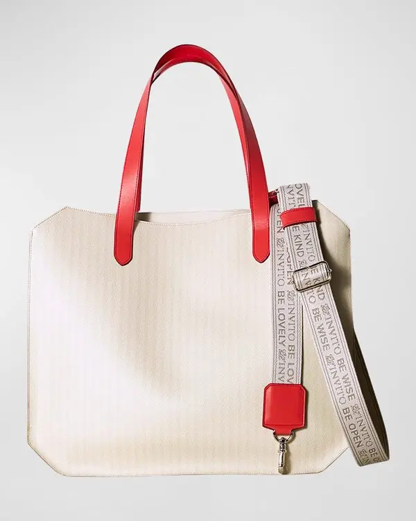 BELL'INVITO Calf Leather Tote - Coral
