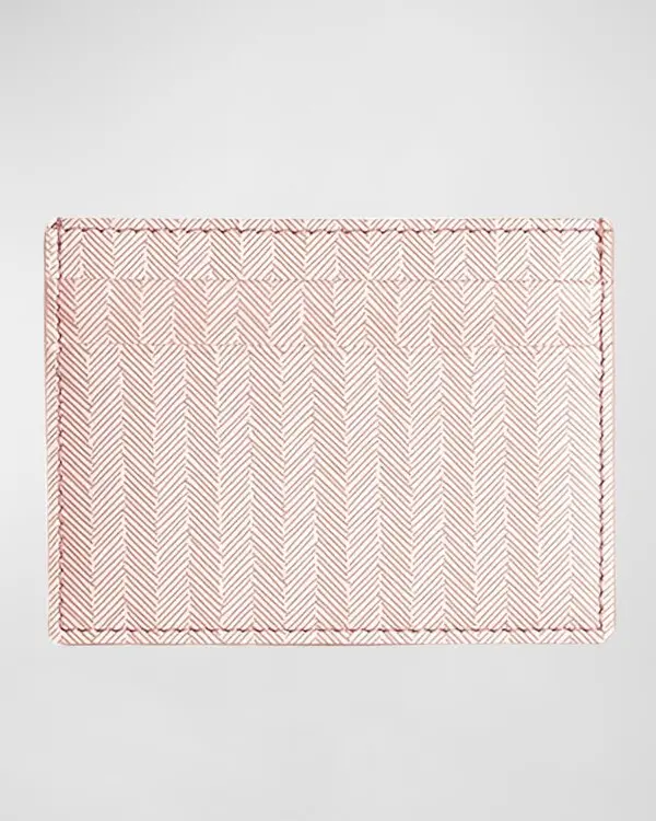 BELL'INVITO Chevron Leather Credit Card Case - Ros