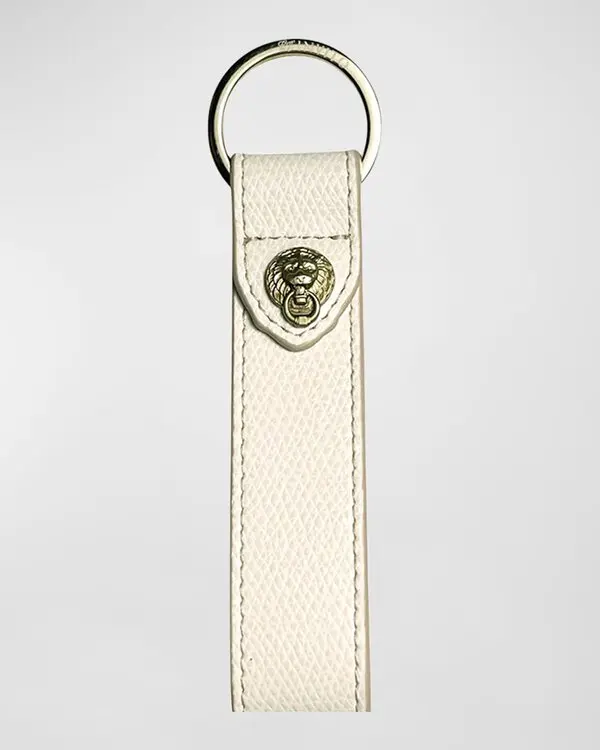 BELL'INVITO Leather Logo Keychain - Ivory