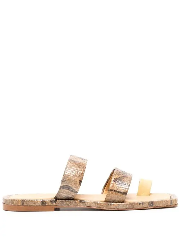 REJINA PYO Larissa Snakeskin-print Leather Sandals