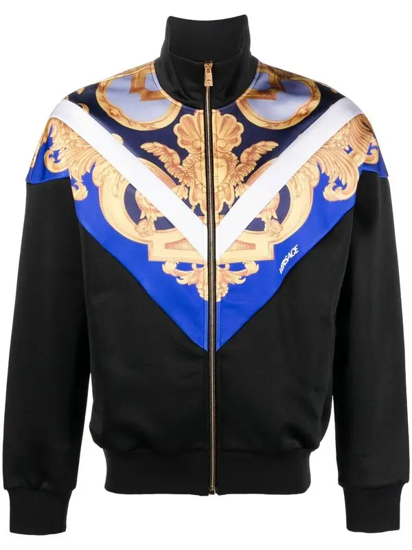 Versace Barocco Print Zipped Sweatshirt