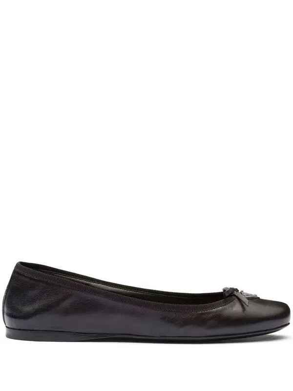 Prada Triangle-logo Leather Ballet Flats