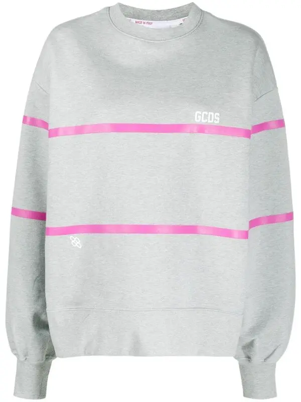 Gcds Stripe Detailed Sweatshirt - Grey