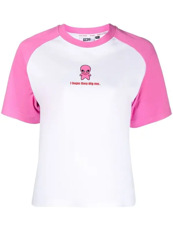 Gcds Raglan-sleeved T-shirt - White