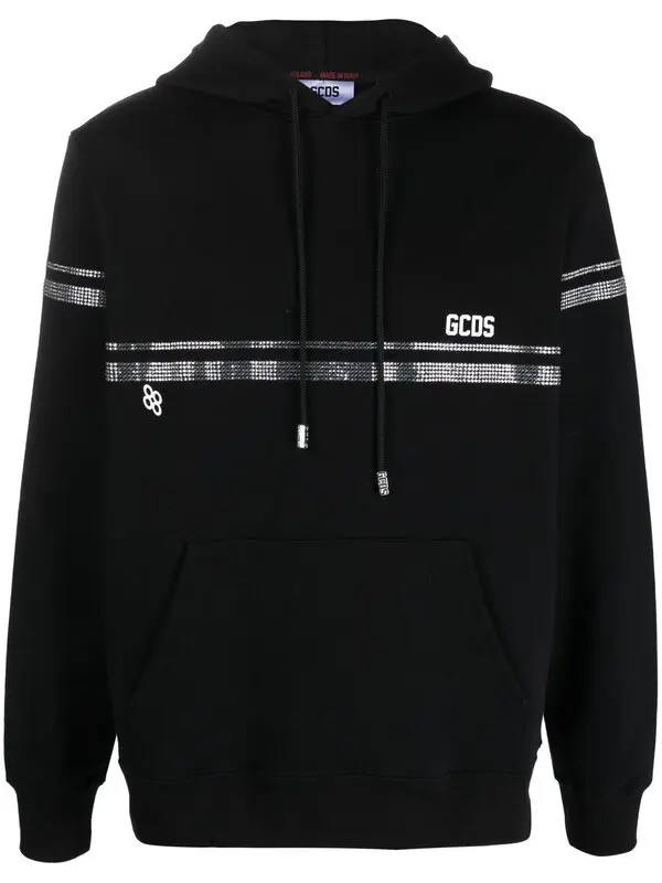Gcds Crystal-embellished Hoodie - Black
