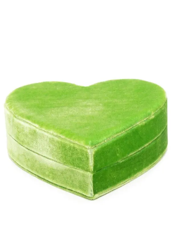 Roxanne First Velvet-Heart Jewellery Box - Green | Editorialist