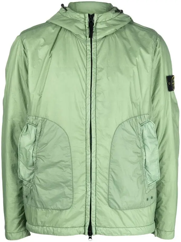 Stone Island Logo-patch Hooded Jacket - Green