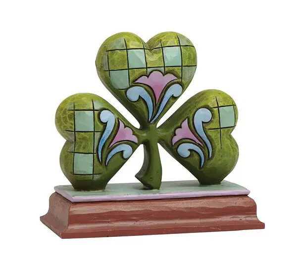 JIM SHORE Enesco Mini Shamrock W/ Purple Accent