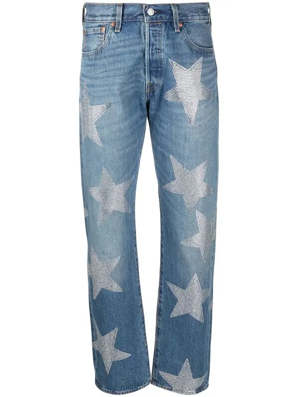 Collina Strada Star-patch Mid-rise Jeans