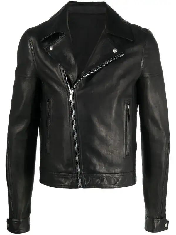 Rick Owens Leather Biker Jacket In Black - 74% Off | Editorialist