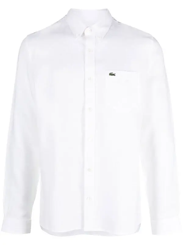 Lacoste Logo-embroidered Button-down Shirt - White