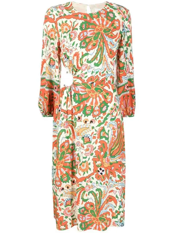 Ba&sh Monica Floral-print Midi Dress - Neutrals