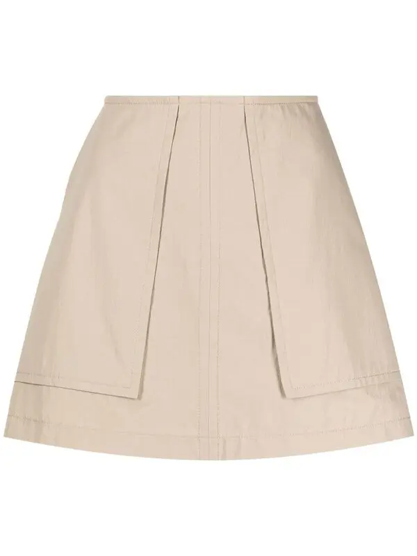 PUSHBUTTON Two-pocket A-line Mini Skirt