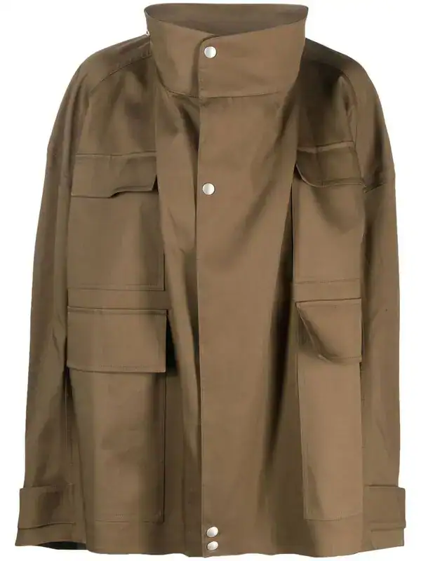 ジャケット・アウター HED MAYNER CAPE Hed Mayner Olive Cropped Parka - Green | Editorialist