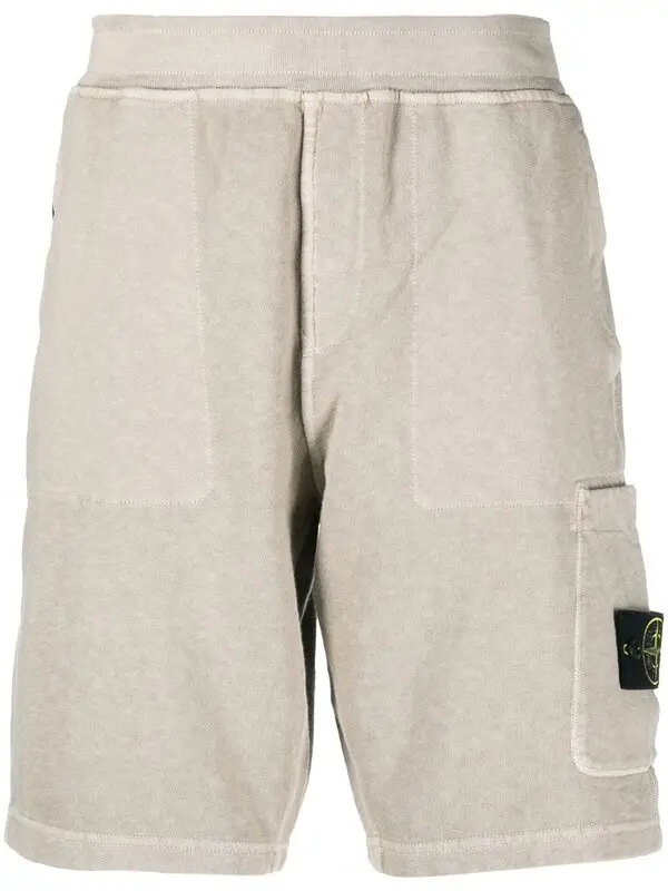 Stone Island Compass-motif Cotton Shorts